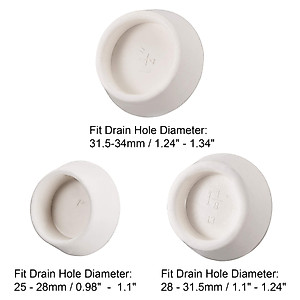 uxcell Drain Stopper, 3 Sizes Rubber Sink Stopper Plug 23mm/26.5mm/29mm with Hanging Ring for Bathtub Kitchen and Bathroom 1Set (6 Pieces)