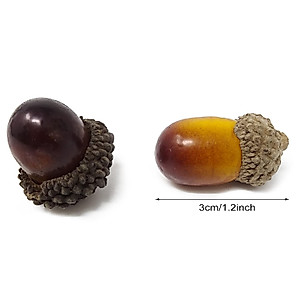 Honbay 50PCS Lifelike Artificial Acorn Fake Nutty Craft Acorns with Acorn Cap Simulation Fruit Props for Vase Filler, Home House Autumn Favor, Thanksgiving Day Christmas and Wedding Decoration