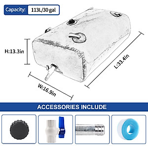 30Gal/113L Portable Large Capacity Water Storage Bladder Containers, Foldable Water Bladder Tank, Camping Garden Drought Resistance Agricultural Irrigation Outdoor RV Emergency Water