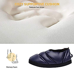 KingCamp Unisex Warm Camping Slippers Soft Winter Slippers with Non Slip Rubber Sole & Carry Bag