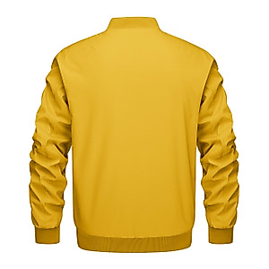 KEFITEVD Classic Quilted Jackets for Men Flight Bomber Jacket Winter Windproof Jacket Mens Midweight Quilted Bomber Jacket