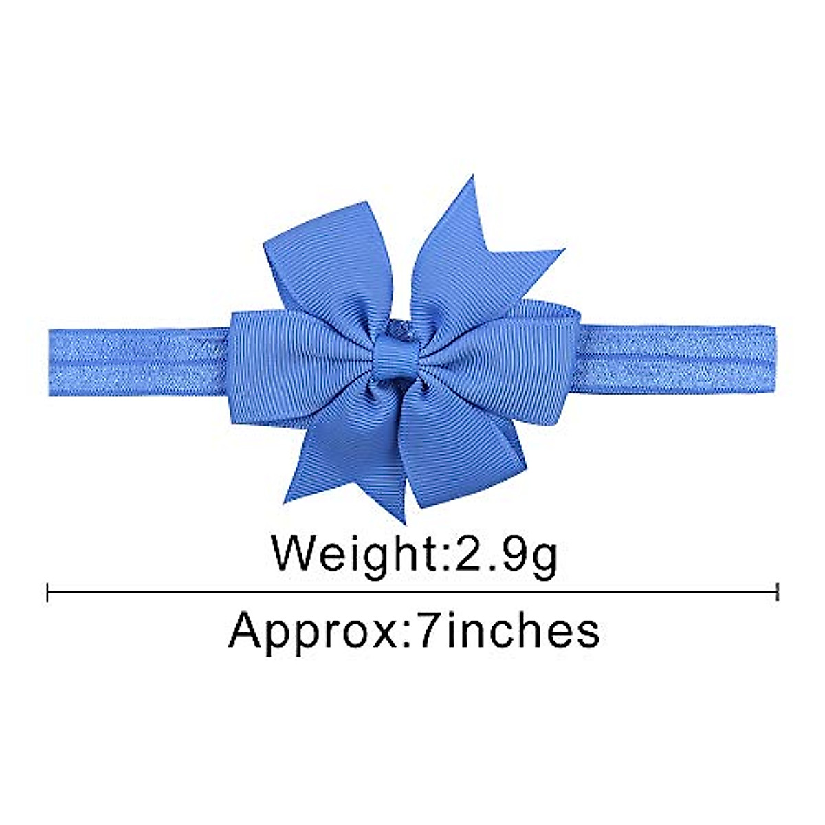 jollybows 40pcs Baby Girls Grosgrain Ribbon Hair Bows Headbands 3" Hair Band Hair Accessories for Infants Newborn Toddler