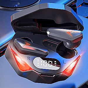 Wireless Gaming Earbuds, True TWS 5.0 Earbud in Ear Bluetooth Headphones with LED Display, CVC8.0 Noise Cancelling, Low Latency Headphones for Gaming, Listening to Music, Calling, USB-C Charging Case