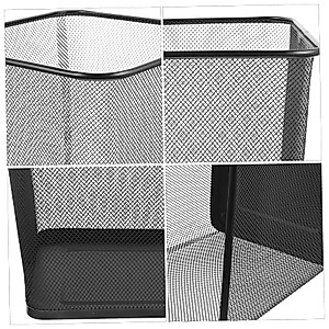 Cabilock Garbage Can Containers with Lids Garbage Container Bin Trashcan for Your Kitchen Basket Bins Lightweight Trash Garbage Bin Bedroom Mesh Trash Can Small Trash Can Bucket Black Iron