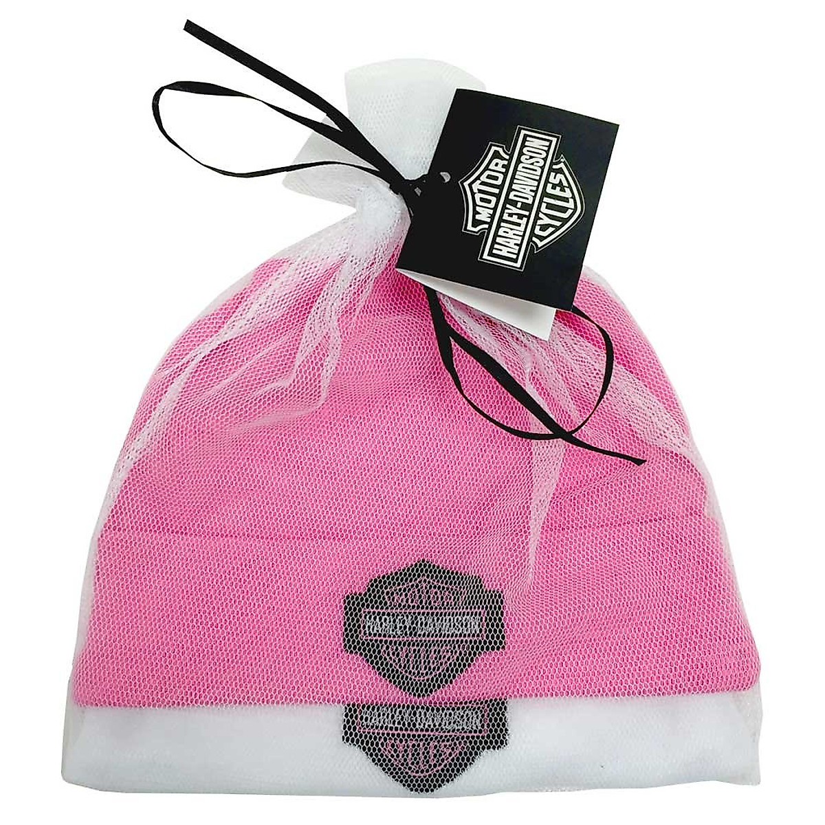 Harley-Davidson Baby Girls' Embroidered B&S Hats, 2PK Gift Set, Pink 3000044