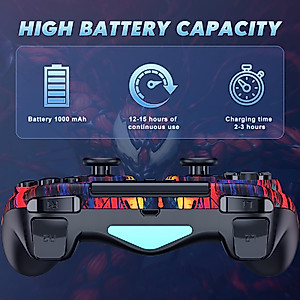 Gamrombo 2 Pack Wireless Controller Replacment for PS4, Compatible with Playstation 4/ Pro/Slim,PC Windows/Steam With Built-in 1000mAh Battery with Turbo/Dual Vibration/6-Axis Motion Sensor