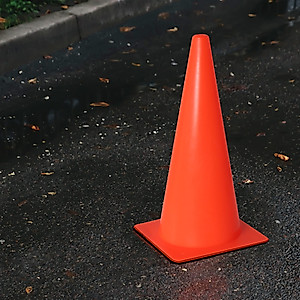18 Inch Traffic Safety Cones, [4 Pack] Orange Parking Cones Training Cones, Plastic Cones for Indoor/Outdoor Activity & Festive Events