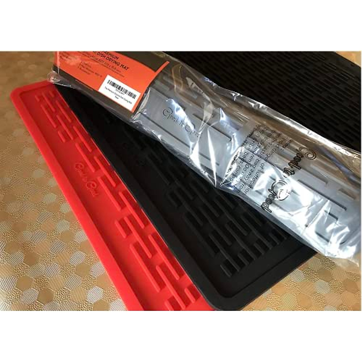 GOOD TO GOOD Silicone Dish Drying Mat Kitchen Sink Organizer, Waterproof, Non-Slip, Durable, Flexible, Easy Clean, Heat-Resistant Eco-Friendly Counter Dish Mat 17.6 x 15.6 inches