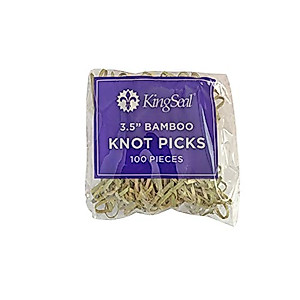 KingSeal Bamboo Wood Flower Knot Picks, Skewers, 3.5 Inches, Perfect for Cocktails and Appetizers - 2 Packs of 100 Each (200 Count)