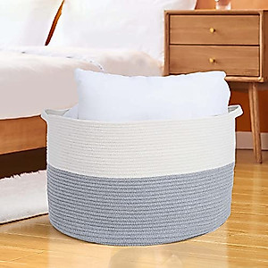 Blanket Basket Toy Organizers and Storage Toy Basket 23.6x14.1in Toy Storage Baskets Blanket Basket Living Room Extra Large Clothes Basket Woven Baskets for Storage Blanket Baby Laundry Basket