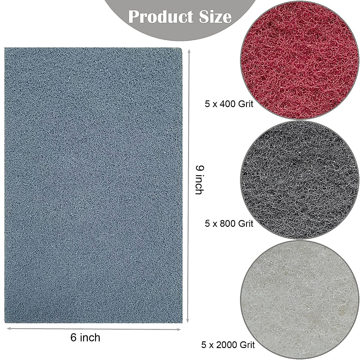 15 Pack 6" x 9" Hand Pads Set- Coarse Medium Fine Purpose Scuff Pads, Scuffing, Scouring, Sanding, Paint Primer Prep Adhesion Scratch - Surface Preparation Automotive Car Auto Body Woodworking