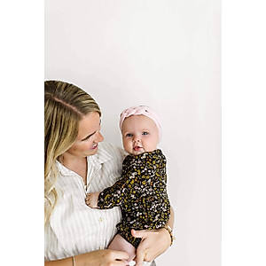 Baby Bling Bows Newborn to Toddlers Hair Bow - Three Amigas Headbands Hair Accessories Little Girls, One Size (3 Pack - 3 Pack - Mauve, Rose Quartz, Oatmeal Mushroom)