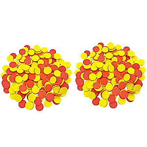SEETOOOGAMES 1 inch Two-Color Counters, Red/Yellow, Educational Counting, Sorting, Patterning, Grouping & Math Bingo Chips, 400 Pieces