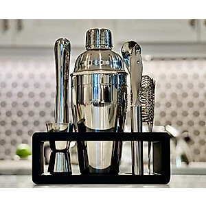 Highball & Chaser Cocktail Shaker Set: Bartender Kit for Home Bar Mixology Cocktail Bar Set Plus E-Book with 30 Recipes (Silver)