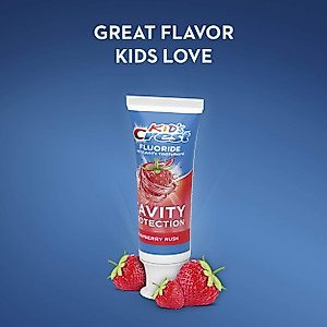 Crest Kid's Cavity Protection Fluoride Toothpaste Rush, Strawberry, 4.2 Ounce