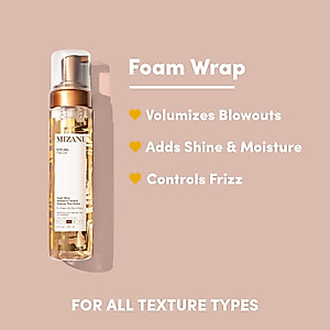 Mizani Styling Foam Wrap | Balances Hydration, Shine & Hold | with Shea Butter | Paraben-Free | for Curly Hair | 8.5 Fl Oz