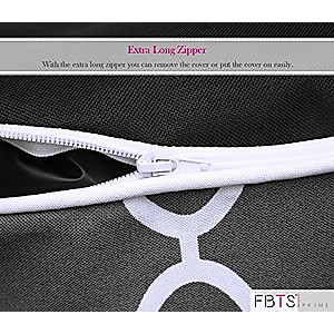 FBTS Prime Inflatable Footstool Ottoman Grey Geometry Round 21x9 Inch Patio Foot Stools and Ottomans Portable Footrest