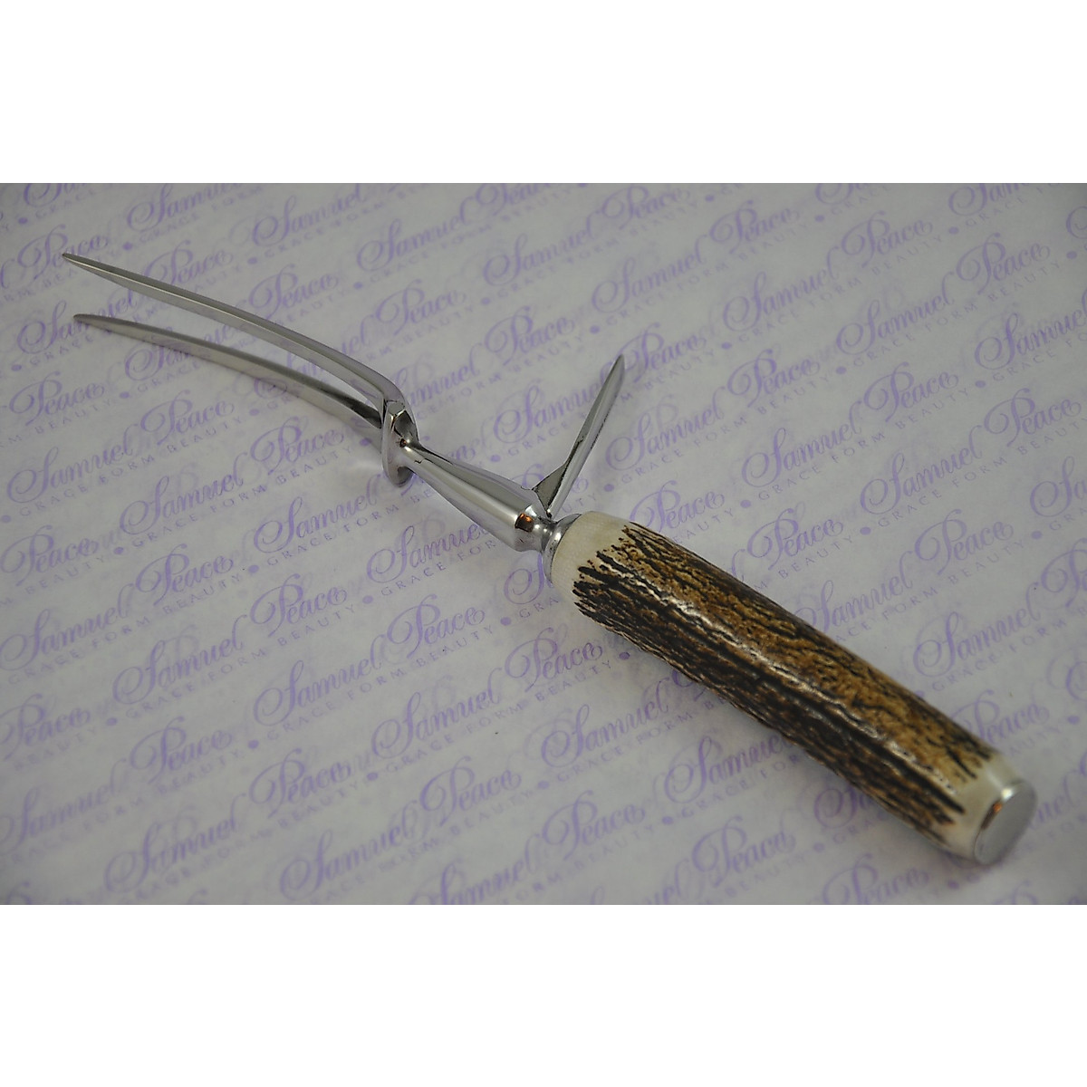 Cased Genuine Genuine Stag Horn/Antler Handle 2 Piece Carving Set Cased Made in Sheffield England