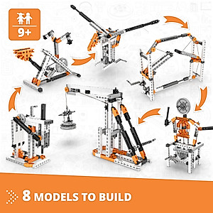 Engino- STEM Toys, Mechanics Cams & Cranks, Construction Toys for Kids 9+, Fun Educational Toys, Gifts for Boys & Girls (8 Model Options), STEM Building Toys
