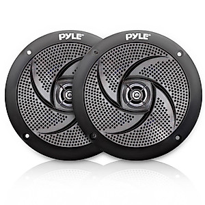 Pyle Marine Speakers - 6.5 Inch 2 Way Waterproof and Weather Resistant Outdoor Audio Stereo Sound System with 240 Watt Power - 1 Pair - PLMRS6B (Black) - (Packaging may vary)