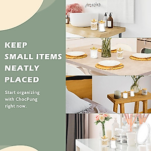 Qtip Holder Dispenser - 10 oz Storage Boxes with Bamboo Lids, Bathroom Accessories Set for Cotton Swab, Ball, Pads, Floss, 4 Count