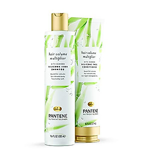 Pantene Nutrient Blends Hair Volume Multiplier Silicone Free Bamboo Conditioner For Fine, Thin Hair, 8.0 Fl oz, 6.257 Fl oz