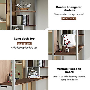 Merax Twin Metal Loft Bed with 2 Shelves and one Desk,Loft Bed Frame with 2 Built-in Ladders,12.2/'' H Safety Guardrail,Noise Free,No Box Spring Needed,Silver