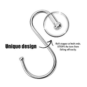 Powerful Metal S-Shaped Silver Hooks Hangers Heavy-Duty Stainless Steel Nickel Hanger Storage Rack for Closet, Work Shop, Bathroom, Garden, House Kitchen (20 Pack)