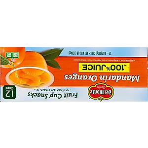 Del Monte Mandarin Orange in 100% Juice Snack Cups, 4-Ounce Cups (Pack of 12)