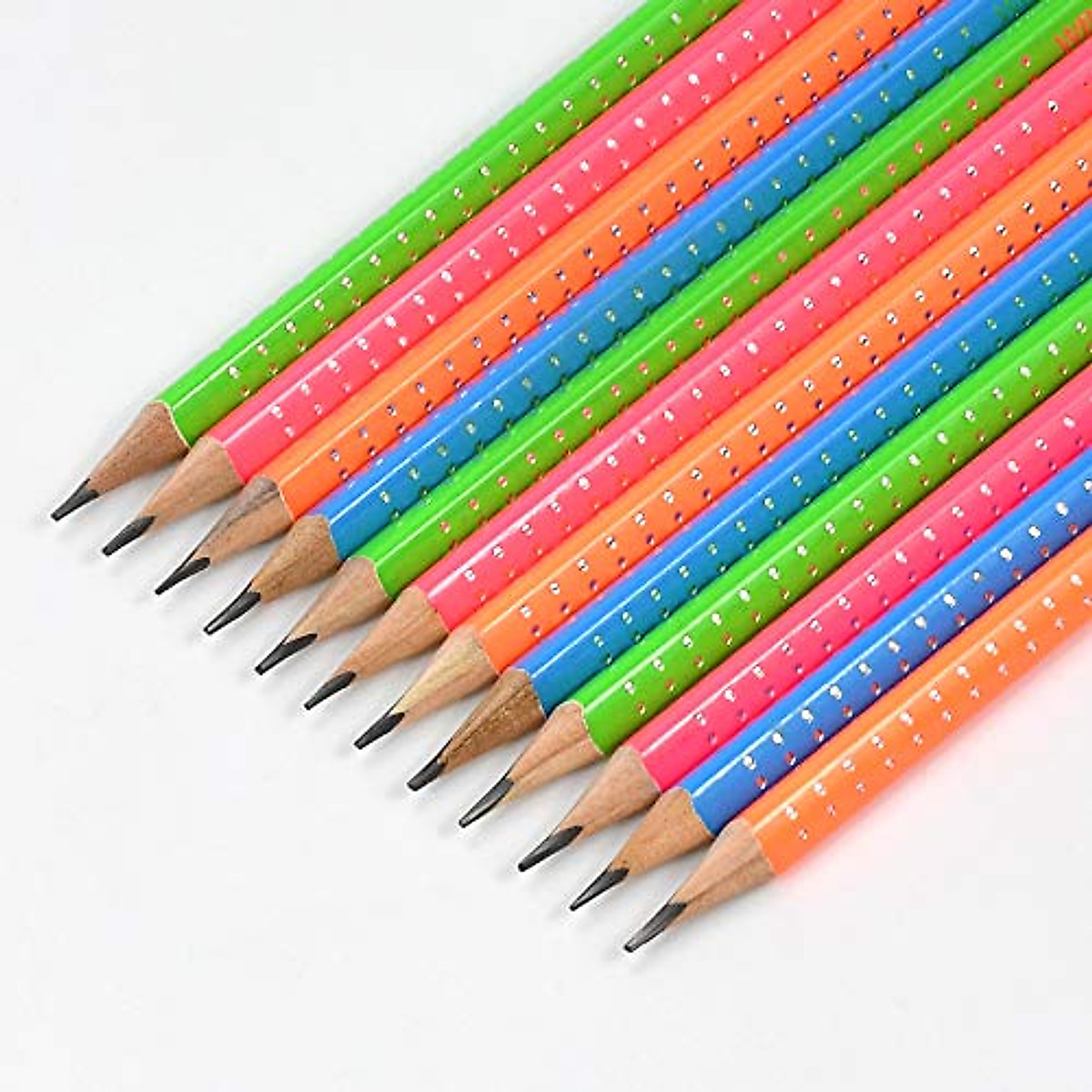 WEIBO Bear Claw Pencils (Pack Of 12) - Fat, Thick, Strong, Triangular Grip Pencils, Graphite, HB Lead With Eraser - Suitable For Kids, Art, Drawing, Drafting, Sketching & Shading (XL)
