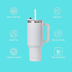 Sip+Sea Cayman 30 oz Stainless Steel Tumbler with Handle, Lid, and Straw | Double Wall Vacuum Insulated