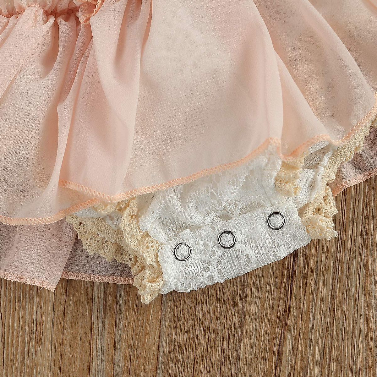 LeSury Baby Girl Tutu Dress Outfit Newborn Lace Halter Backless Jumpsuit Romper Sleeveless Bodysuit (Pink, 3-6 Months)