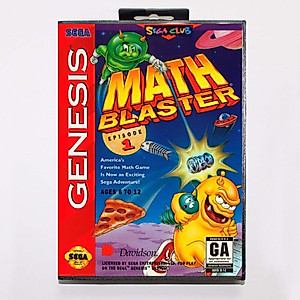Aditi Math Blasters Episode 1 Game Cartridge 16 bit MD Game Card With Retail Box For Sega Mega Drive For Genesis