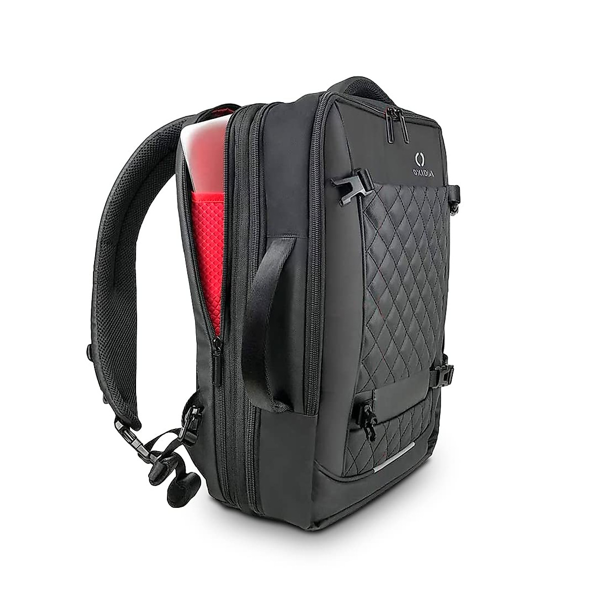 OXIDIA Travel Backpack for Business, Carry on Bag Flight Approved, 15.6-inch Laptop Backpacks, Weekender Backpack for Men, Expandable Capacity (25L, 40L), Waterproof, TSA Friendly (Black)