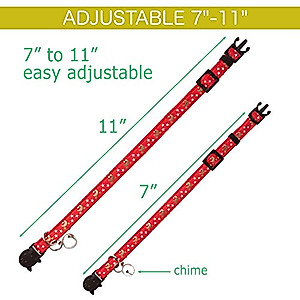 Upgraded Version - Cat Collar Stars and Moon, 4-Pack, Reflective with Bell, Solid & Safe Collars for Cats, Nylon, Kitty Collars, Pet Collar, Breakaway Cat Collar, Free Replacement