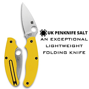 Spyderco Salt UK Penknife with 2.93" LC200N Steel Blade and Lightweight FRN Yellow Handle - PlainEdge - C94PYL