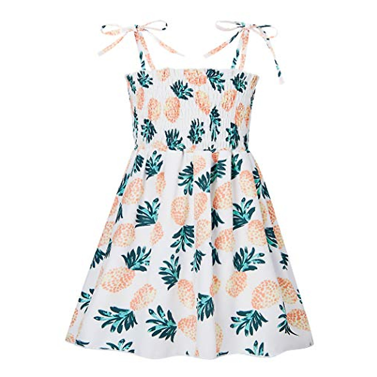 Vieille Toddler Girls Casual Summer Dresses Cute Ruffle Strap Hawaii Holiday Beach Dress Clothes for 3T 4T Little Girls