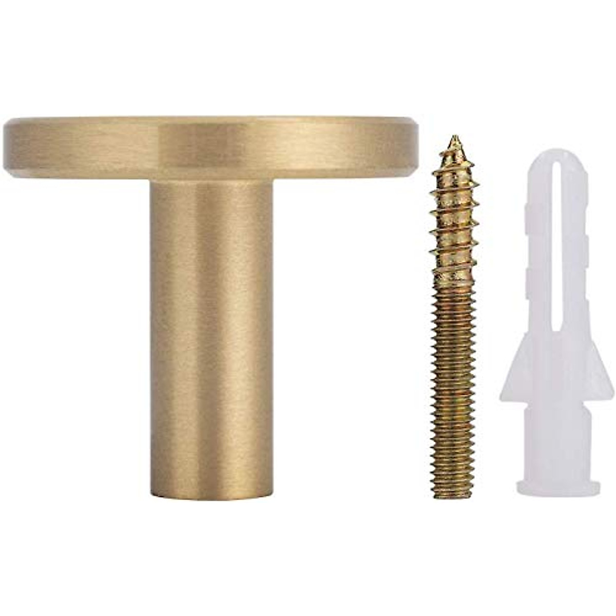 IVAILEX 4 Pack Wall Hooks for Hanging Gold Hooks Solid Brass Decorative Towel Hooks Coat Hooks Wall Mounted Key Hooks for Wall (Round.)