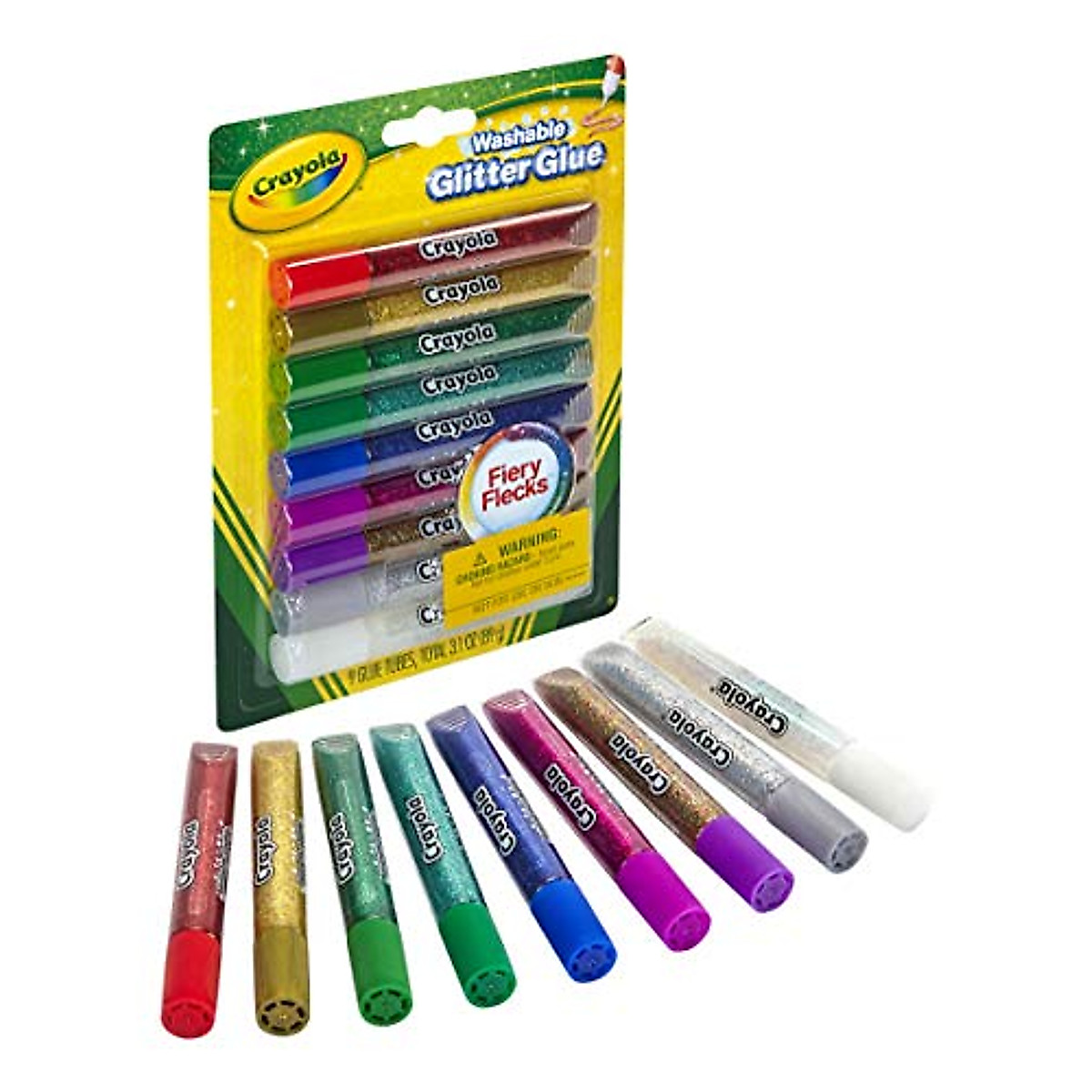 Crayola Washable Glitter Glue - Assorted Colours (Pack of 9) | Add Some Extra Sparkle to Your Arts & Crafts! | Ideal for Kids Aged 3+