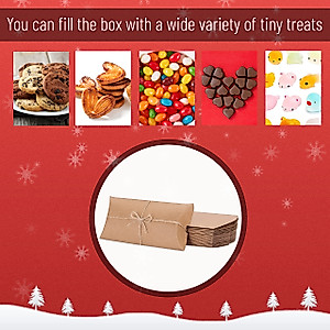 Mr. Pen- Kraft Pillow Boxes, 6.3x3.4x1.3 in, 25 Pack with Jute Twines, Kraft Gift Boxes, Paper Boxes for Gifts, Paper Pillow Candy Box, Pillow Boxes Craft, Favor Gift Boxes, Pillow Gift Boxes