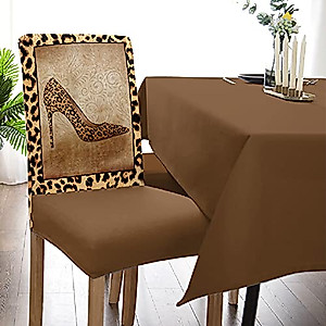 8PCS Dining Chair Covers Stretch Spandex Slipcovers Sexy Leopard High Heel Shoe Removable Washable Dining Room Seat Cover Cushion Protector for Home Hotel Banquet Decor Retro Wildlife Animal Skin