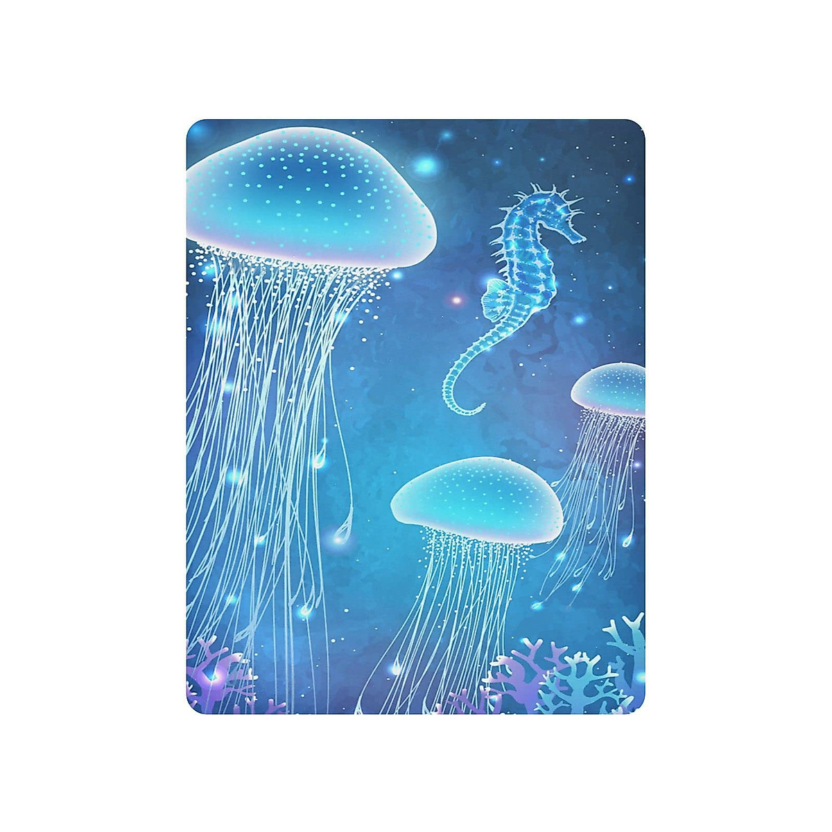 Blueangle Fitted Crib Sheet Glowing Jellyfish Baby Sheets for Standard Crib Toddler Mattress Cover, Soft Microfiber Breathable Mattress Cover for Boys and Girls（177）