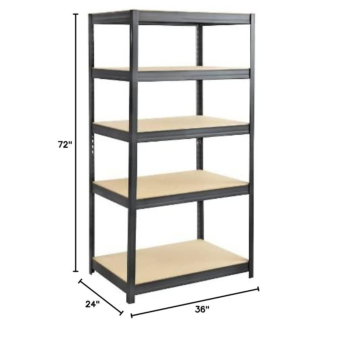 Safco 6247BL Shelving Unit, 36 x 24, Black