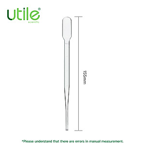 Utile 100pcs of Sterile Transfer Pipettes, Essential Oil Pipettes, Cap.5ml with 155mm Length, Low-Density Polyethylene Material, Individual Peel-Pack, 4320.0413.100