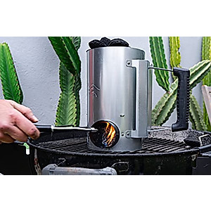 BBQ Dragon Ultimate Grill Accessories Set - XL Charcoal Chimney Starter Bundle with Electric Charcoal Fire Starter Fan - Heavy Duty & Durable BBQ Tools