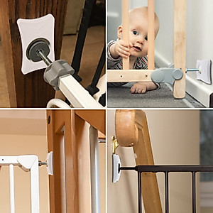Baby Gate Wall Protector 4 Pack Dog Gates Wall Cups Protect Walls & Doorways from Pet for Child Pressure Mounted Stair Safety Gate- Fit All Safety Gate