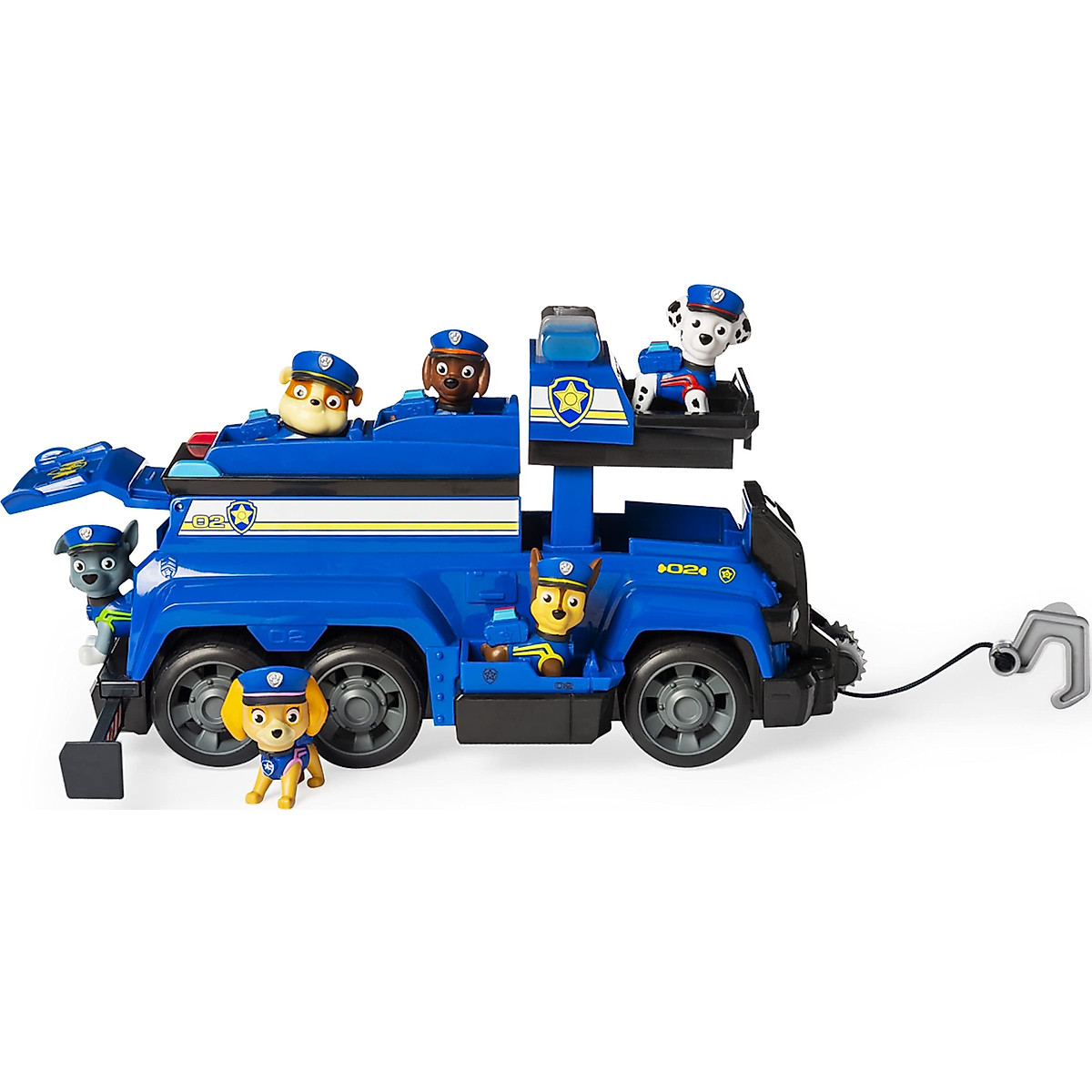 Paw Patrol, Chase’s Total Team Rescue Police Cruiser Vehicle with 6 Pups, for Kids Aged 3 and Up