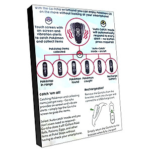 Go-Tcha LED Touch Screen Wristband for Pokémon Go Plus Accessory