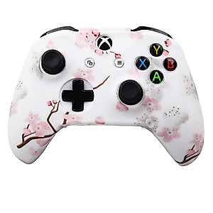 RALAN Pink Controller Skins for Xbox One, Silicone Controller Cover Skin Protector Compatible for Xbox Ones Controller (Pink Pro Thumb Grip x 2,Cat + Skull Cap &Cover Grip x 2) Blue Butterfly Pink