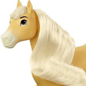 Mattel Spirit Untamed Pru Doll (Approx. 7-in) & Chica Linda Horse (Approx.8-in) with Long Mane, Saddle, Brush, Apple Treat, Great Toy for Ages 3 Years Old & Up